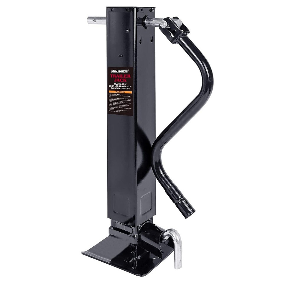 Heavy-Duty Drop Leg 12K Trailer Jack - 12000 lbs Side Pull pin Wind ...