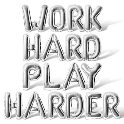 WORK HARD PLAY HARDER Balloon Banner - DIY Retirement Party Decorations ...