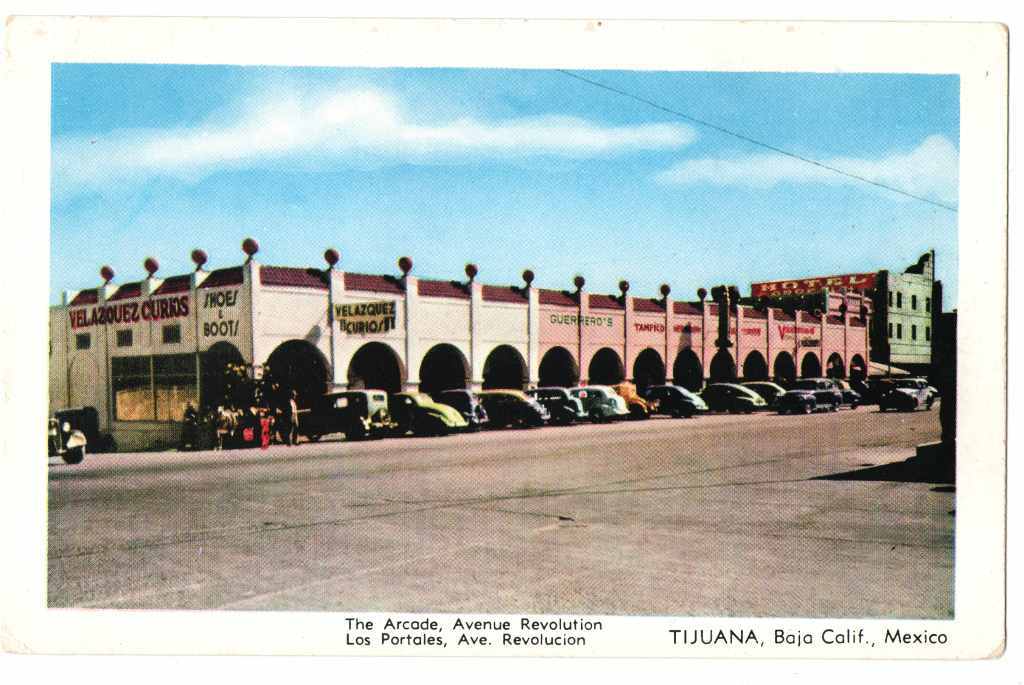 Undated Unused Postcard The Arcade Avenue Revolution Tijuana Baja CA ...