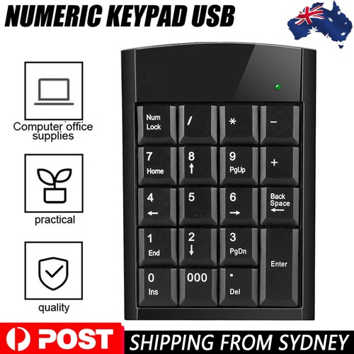Numeric Keypad USB Wired Keyboard Number Pad for Laptop Desktop PC 19 ...