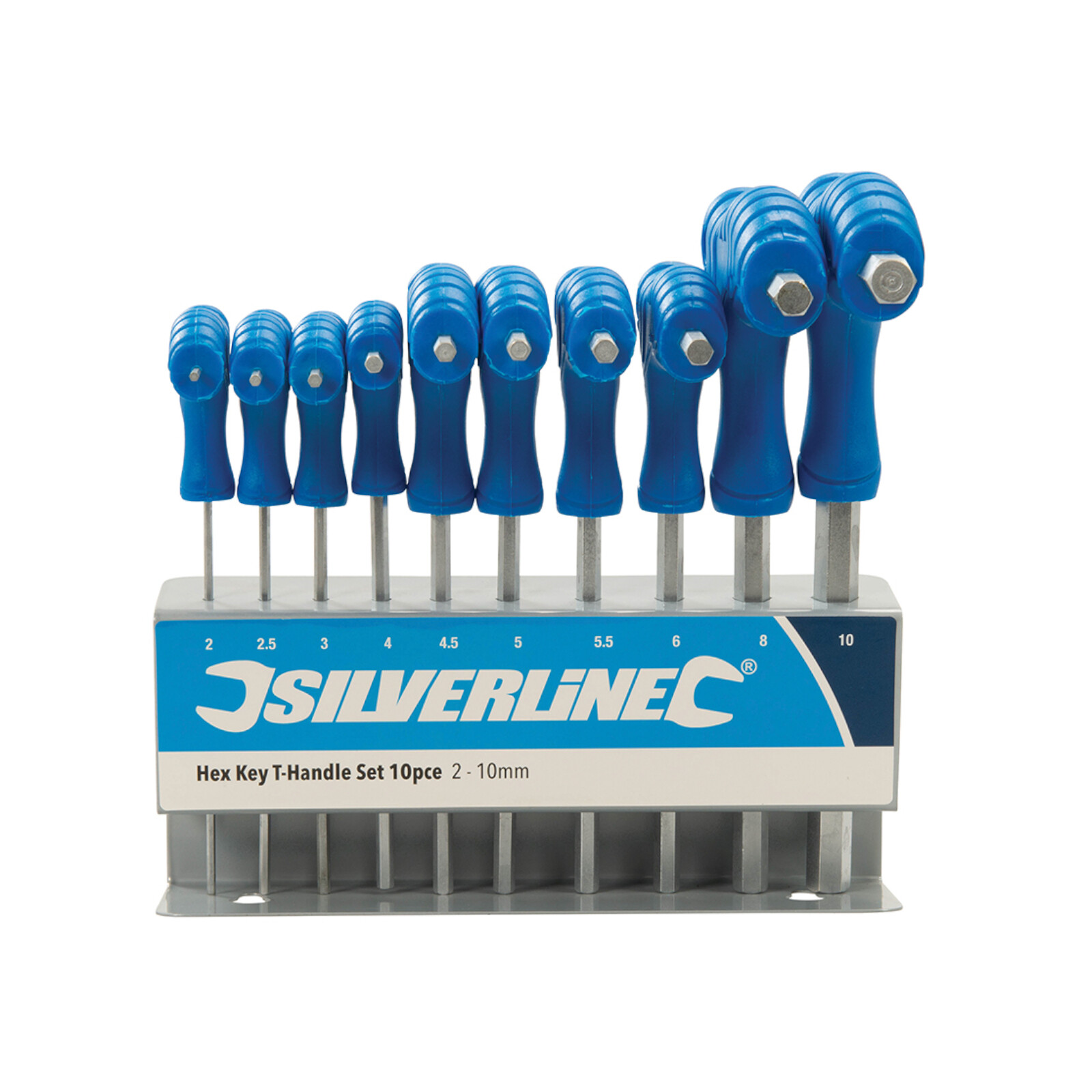 Silverline T Handle Metric Allen Hex Wrench Key Set with Stand Alan ...
