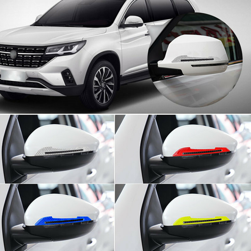 2x Car Rearview Mirror Reflective Strip Reflector Decal Warning ...