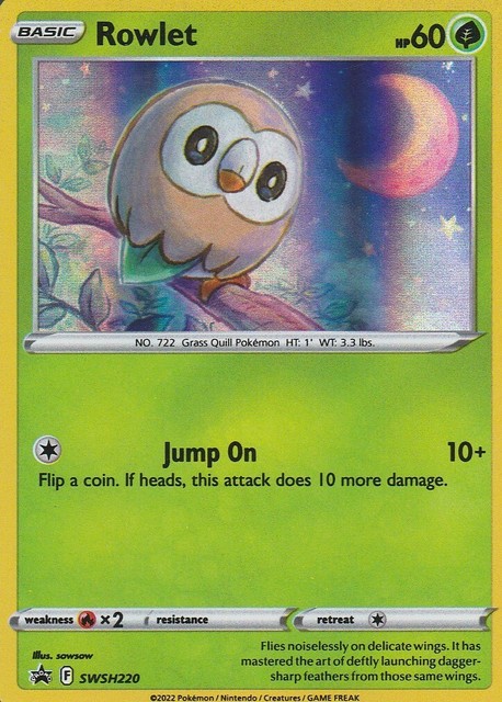 Pokémon TCG Rowlet SWSH Black Star Promos SWSH220 Holo Promo for sale ...