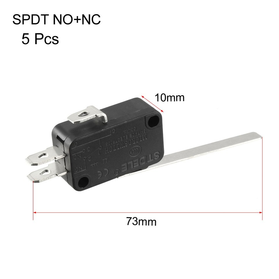 5PCS 15A 250VAC Black V-153-1C25 Long Straight Lever Miniature Micro ...