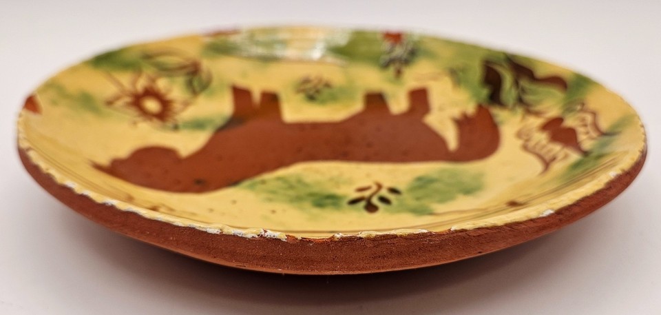 Vtg 1981 Breininger Pottery Small Redware Horse Plate Signed Robesonia ...