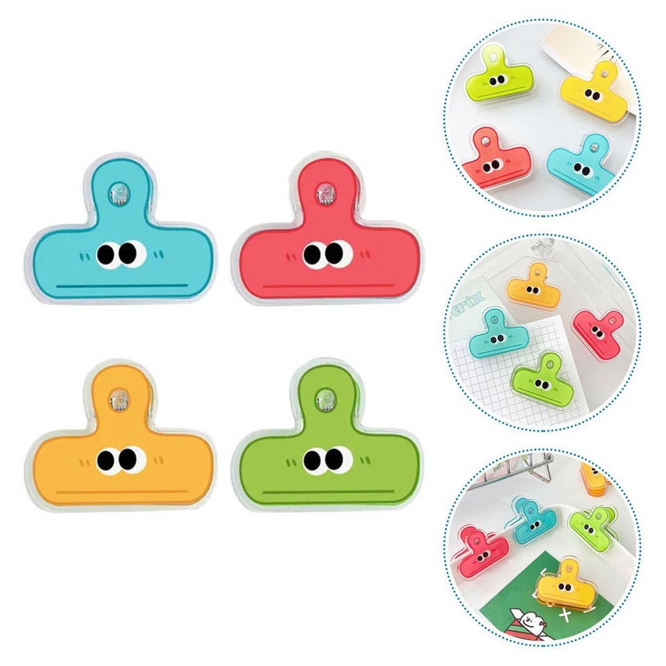 4 Pcs Paper Pins Multicolor File Clips Colored Fun Bread Bag Closures ...