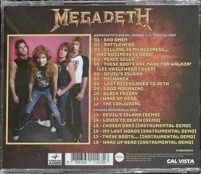 MEGADETH Heading Europe - First Gig + Demos&Rehearsals CD *NEW* Slayer ...