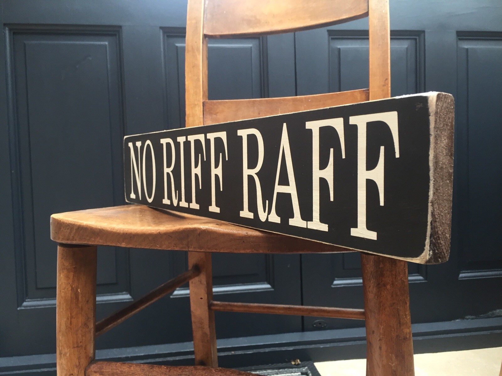No Riff Raff Sign Wooden Signs Vintage Man Cave Pub Shabby Plaques ...