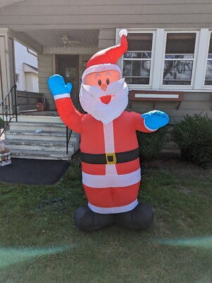 Gemmy Airblown 7 ft Inflatable Waving St. Nick Santa Claus #88750 w ...