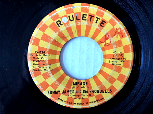 Tommy James & the Shondells MIRAGE 1967 Roulette 45 rpm single G+ $1 ...