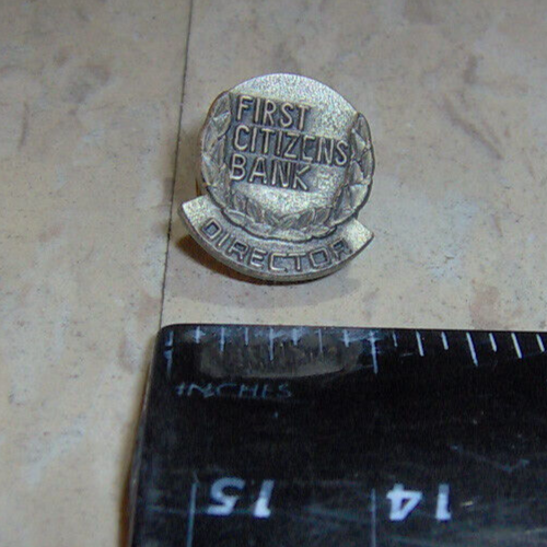 FIRST CITIZENS BANK DIRECTOR Lapel Pin badge dark gold color | eBay