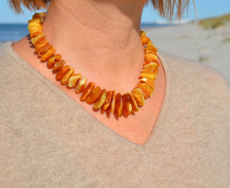 Raw Amber Necklace For Women Baltic Amber Stones Healing Amber Necklace ...