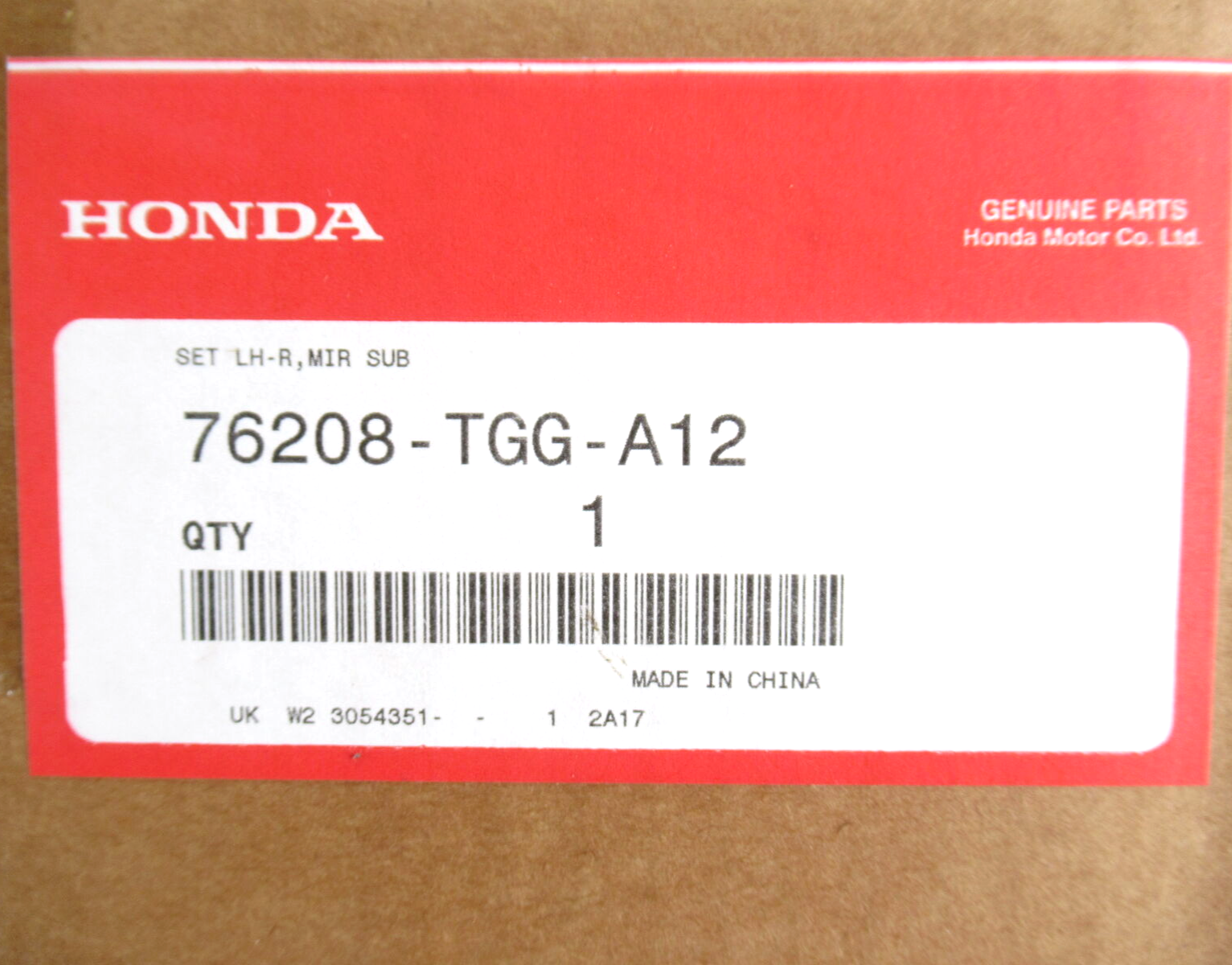 Genuine OEM Honda 76208-TGG-A12 Passenger RH Side Mirror Assy 2019-2021 ...