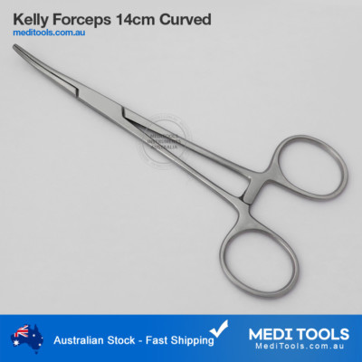 Kelly Forceps, Hemostatic Locking Clamp, 14cm, Curved, Medical ...