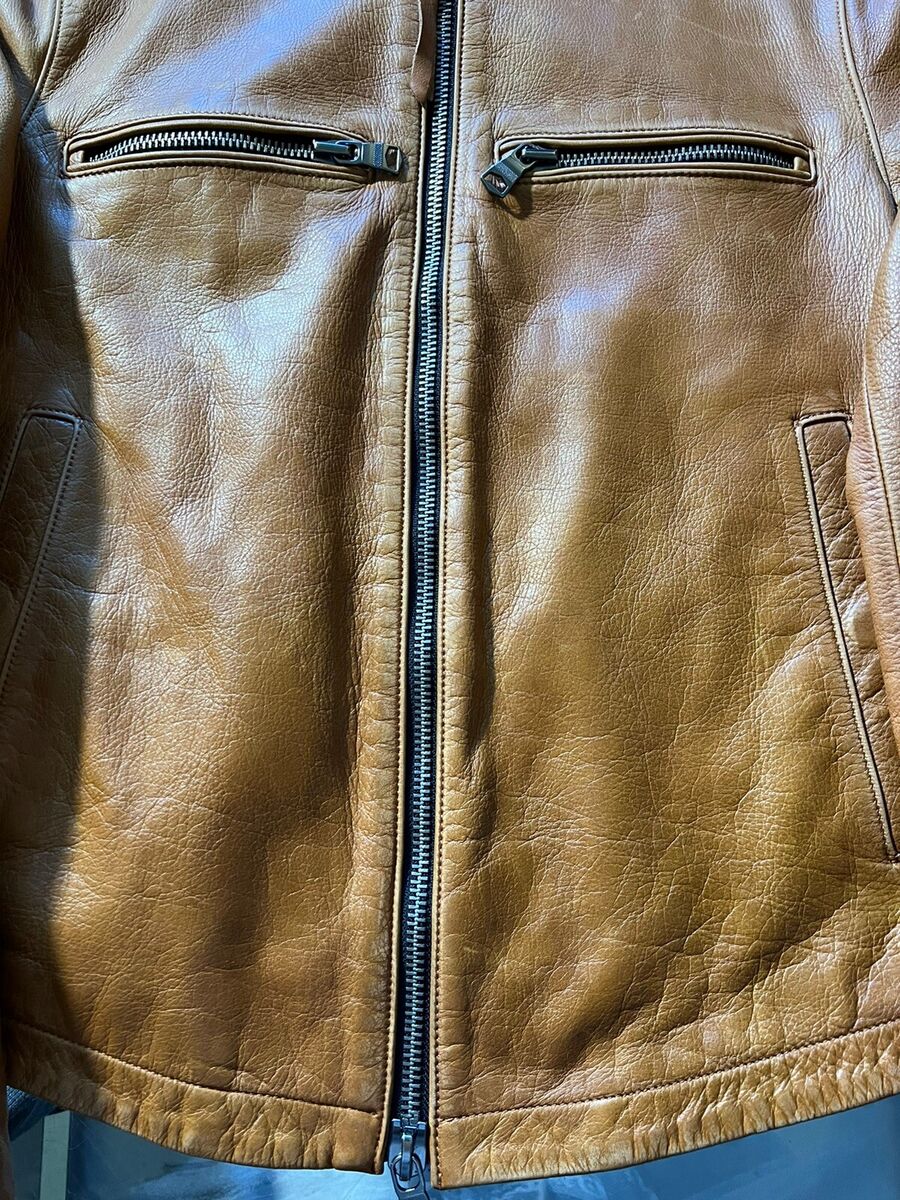 New Banana Republic Leather Biker Jacket Size Small Cognac New Banana Republic Leather Biker Jacket Size Small Cognac