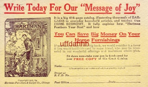 HARTMAN FURNITURE & CARPET CO., CHICAGO, IL. Our Message of Joy CATALOG ...