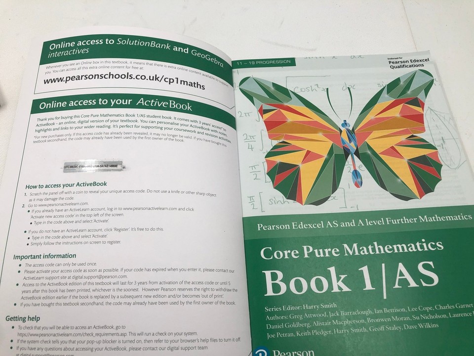 Pearson Edexcel AS A Level Core Pure Mathematics Book 1/AS T2080 HY49 ...
