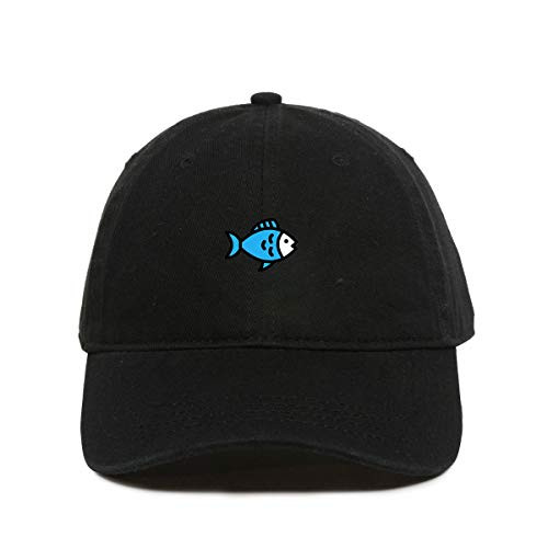 Blue Fish Embroidered Baseball Cap Cotton Adjustable Dad Hat | eBay