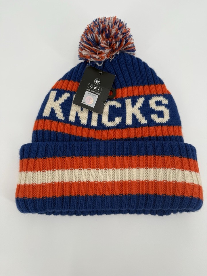 NWT New York Knicks '47 Brand Cuff Knit Logo Beanie Hat with Pom One ...