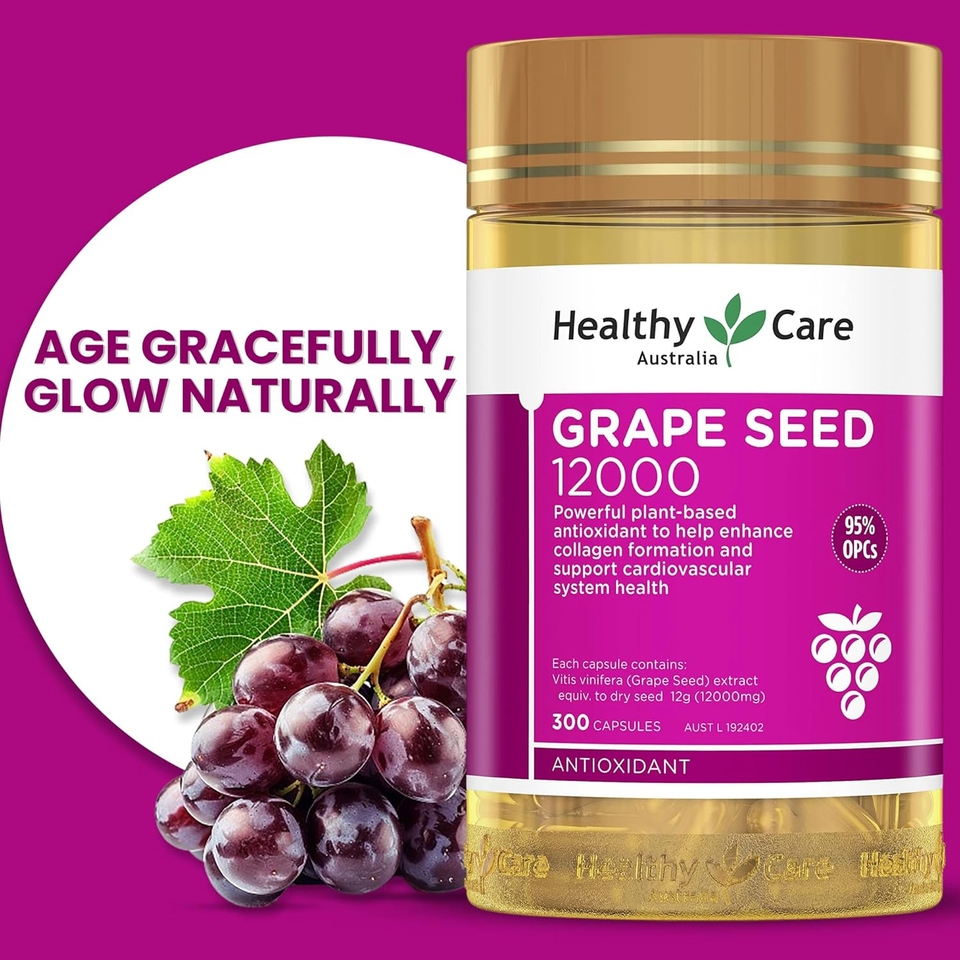 Grape Seed Extract Capsules - Antioxidant Support for Cardiovascular ...