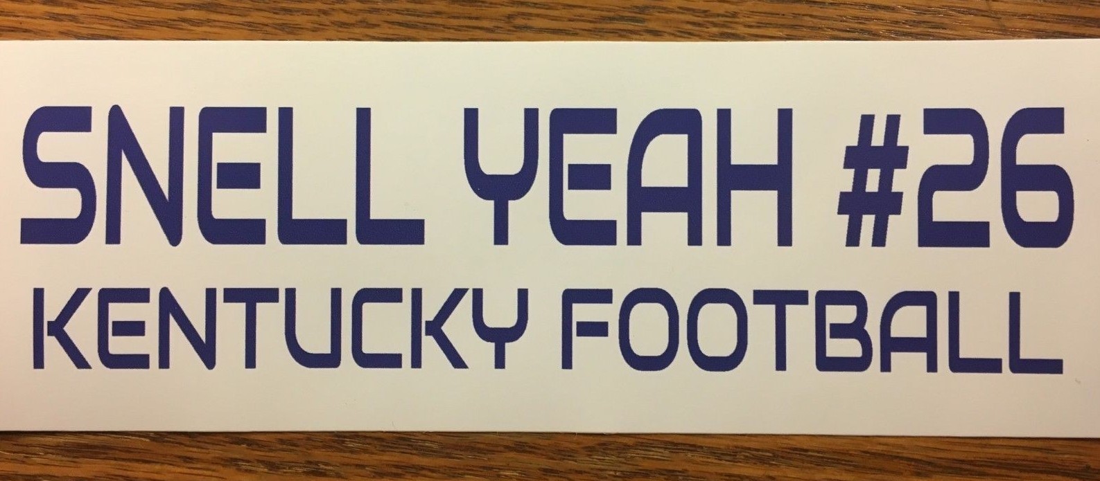 Kentucky Wildcats Football Benny Snell Bumper Sticker "SNELL YEAH #26 ...