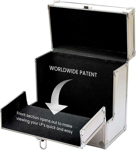 Aluminium DJ Record Storage Flight Case-Holds 40 12" Vinyl LP Box-Tough ...
