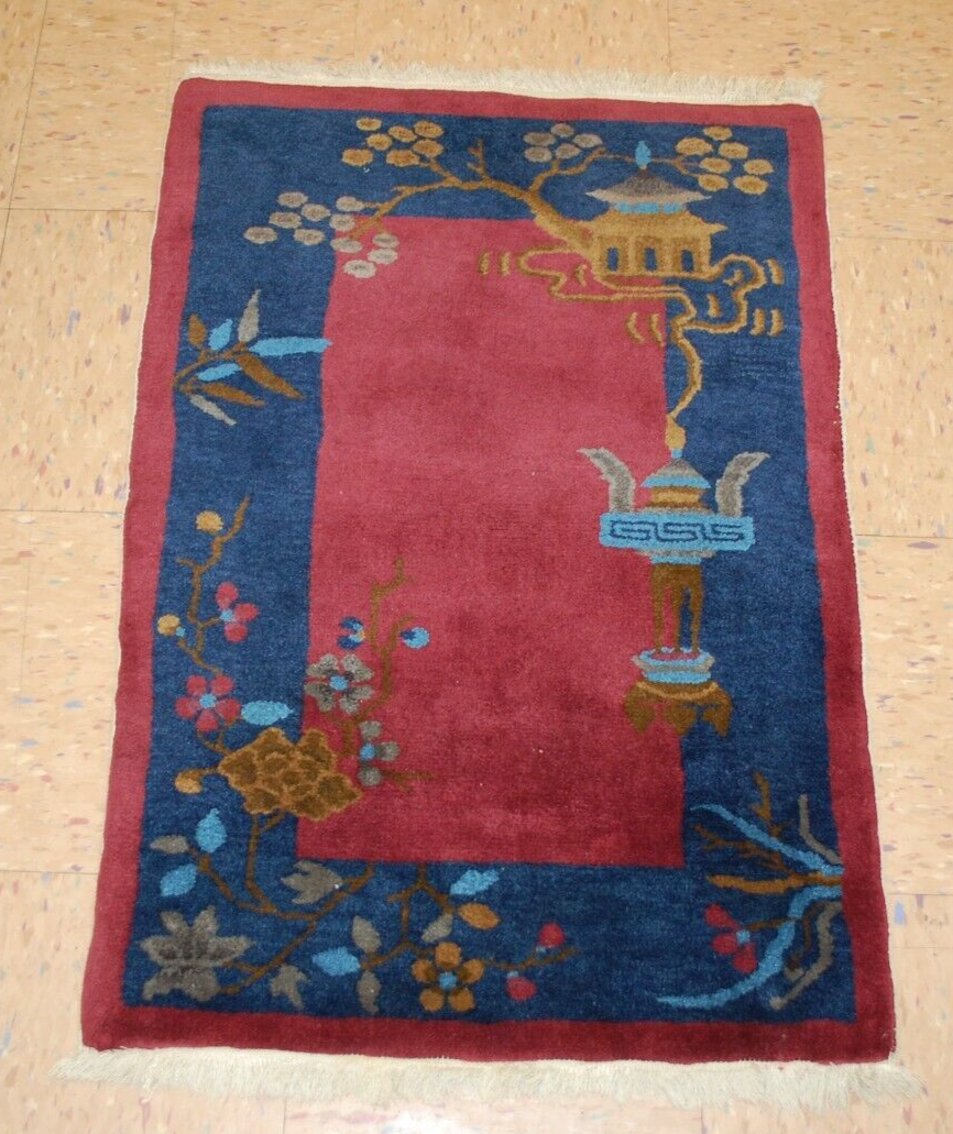 c1920s ANTIQUE MINT ART DECO CHINESE WALTER NICHOLS RUG 2' x 2'11" RARE ...