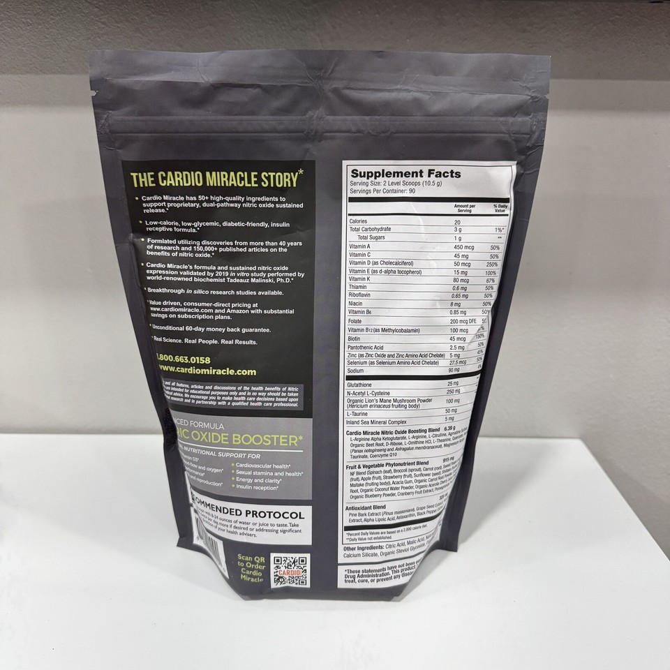 Cardio Miracle LARGE , (90 dose ) ( USA Made) The Complete Nitric Oxide ...