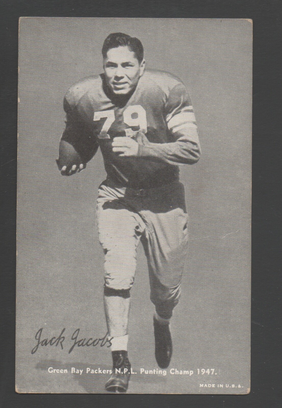 1948 Exhibit Sport Champion Football Card #6 Jack Jacobs-Green Bay ...