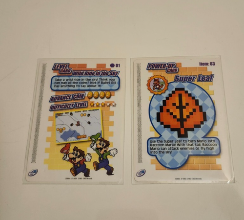 Super Mario Bros 3 E Reader Level Card 01 Wild Ride In The Sky & 03 Super Leaf | eBay