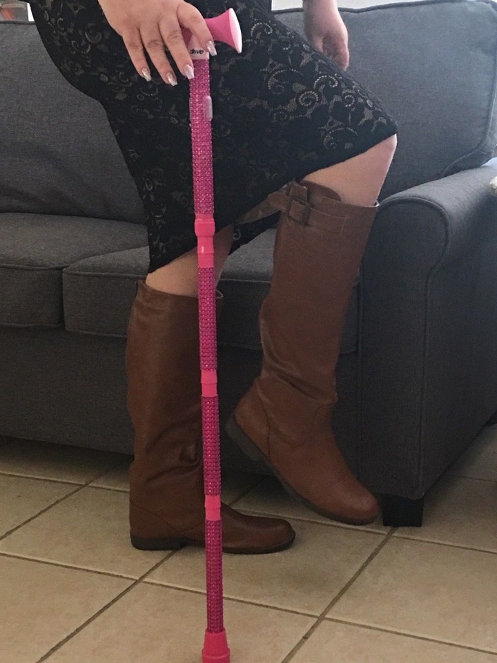 Sparkling Pink Cane. Adjustable. Does Not Fold. Diamanté. Must Have ...