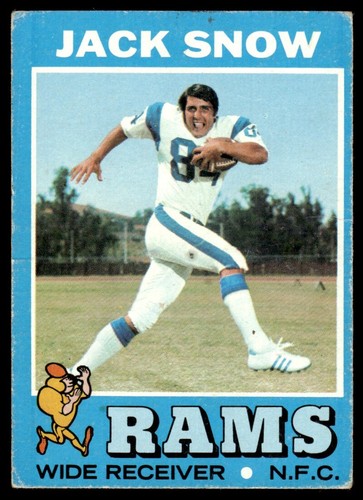 1971 Topps Football Card Jack Snow Los Angeles Rams #44 VG | eBay
