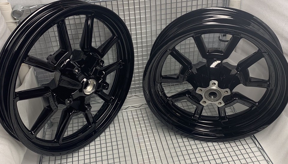 HARLEY RIMS DYNA LOW RIDER LOW RIDER S CUSTOM GLOSS BLACK OEM WHEELS ...