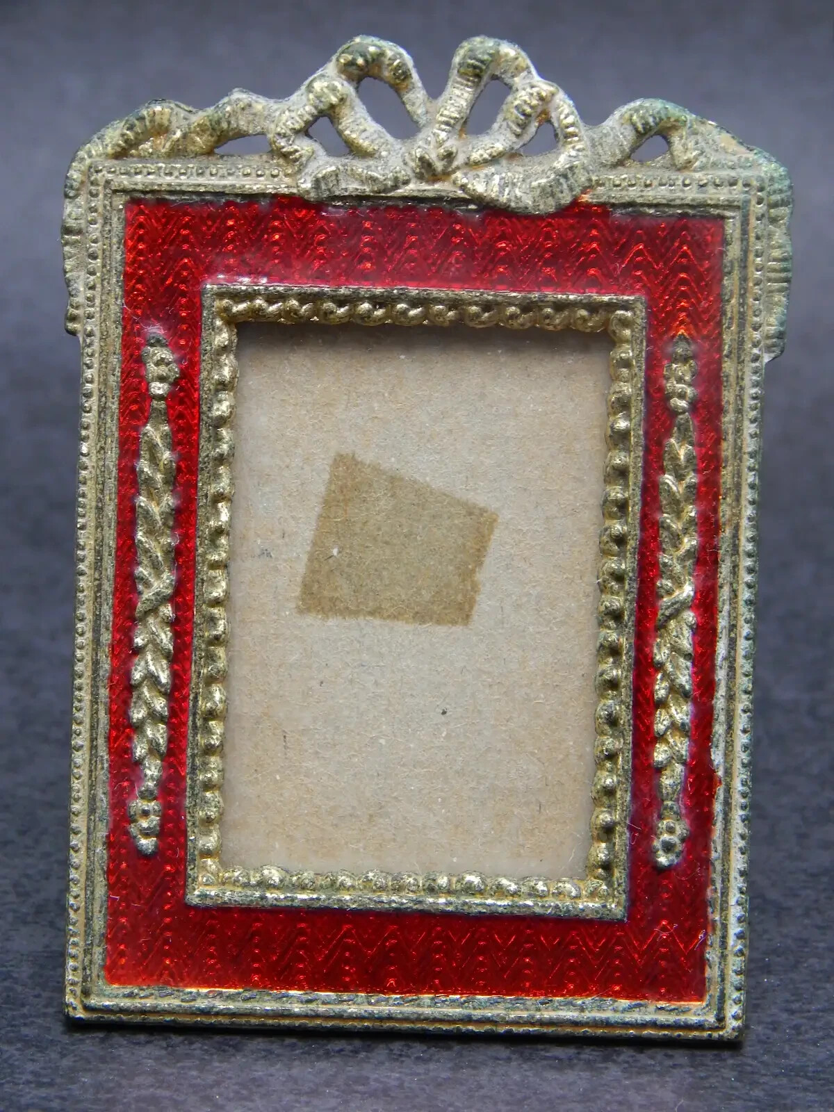 Antique Metal Golden and Guilloche Red Enamel Picture Frame | eBay