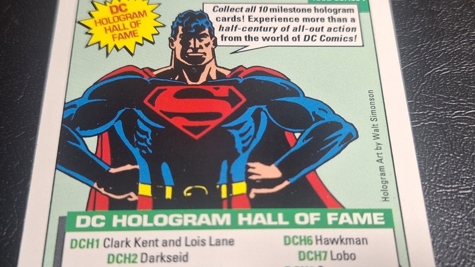 1992 Impel DC Comics Series 1-DCH8 Superman Hologram Hall Of Fame card ...