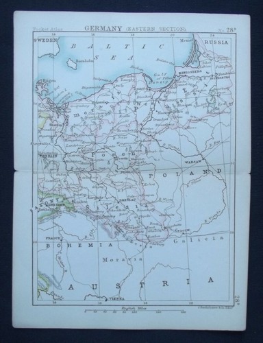 Antique Map: Germany (East) by John Bartholomew, Pocket Atlas of the ...