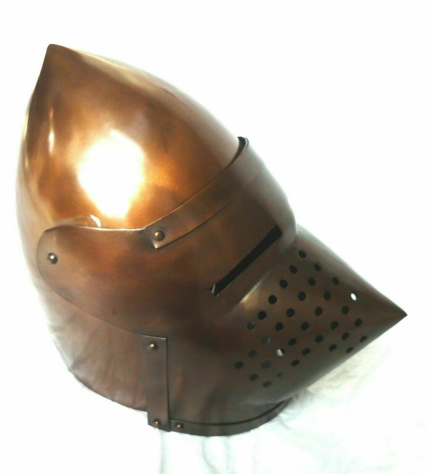 Medieval Bascinet Pig Face Helmet Copper Antique Finish Head Protection ...