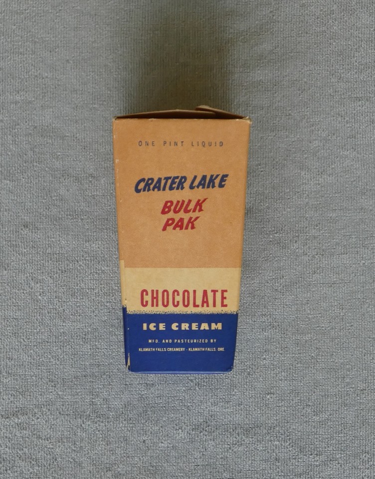 Crater Lake one pint ice cream pail cardboard by Klamath Falls Creamery ...