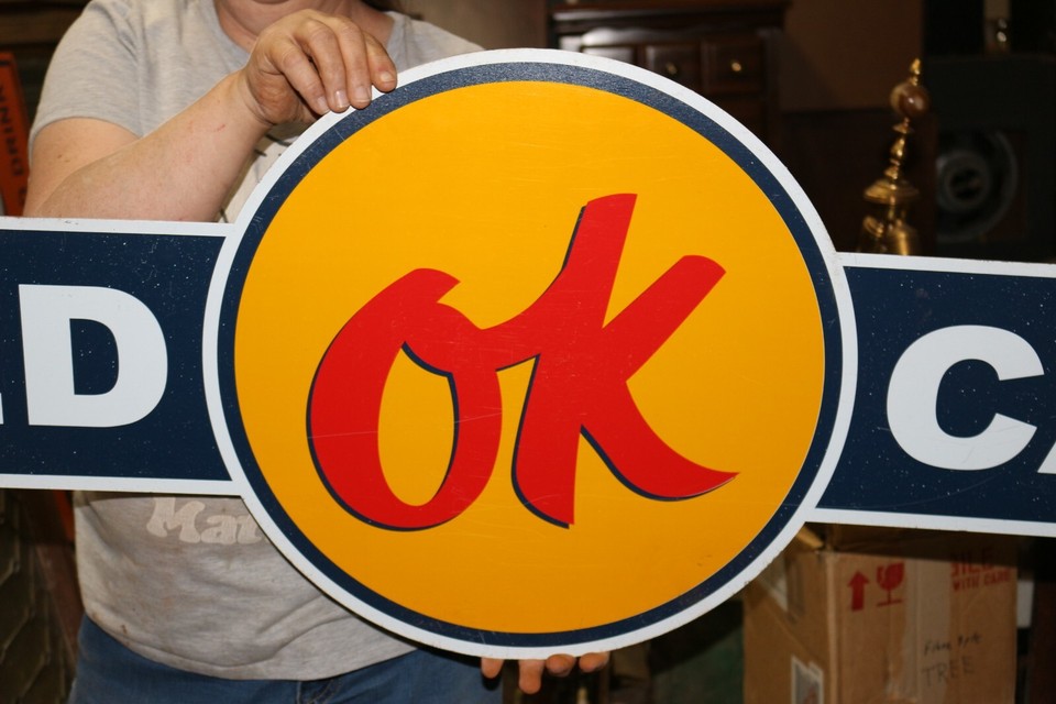 Scarce Large 58" Chevrolet OK Used Cars Dealership GM Chevy Die Cut ...