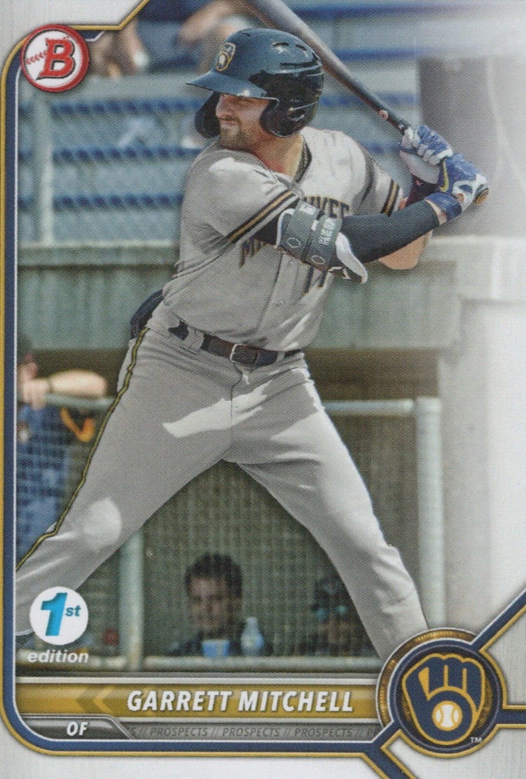 2022 Bowman 1st Edition Garrett Mitchell Brewers Card #BPPF-132 {BOX 22 ...