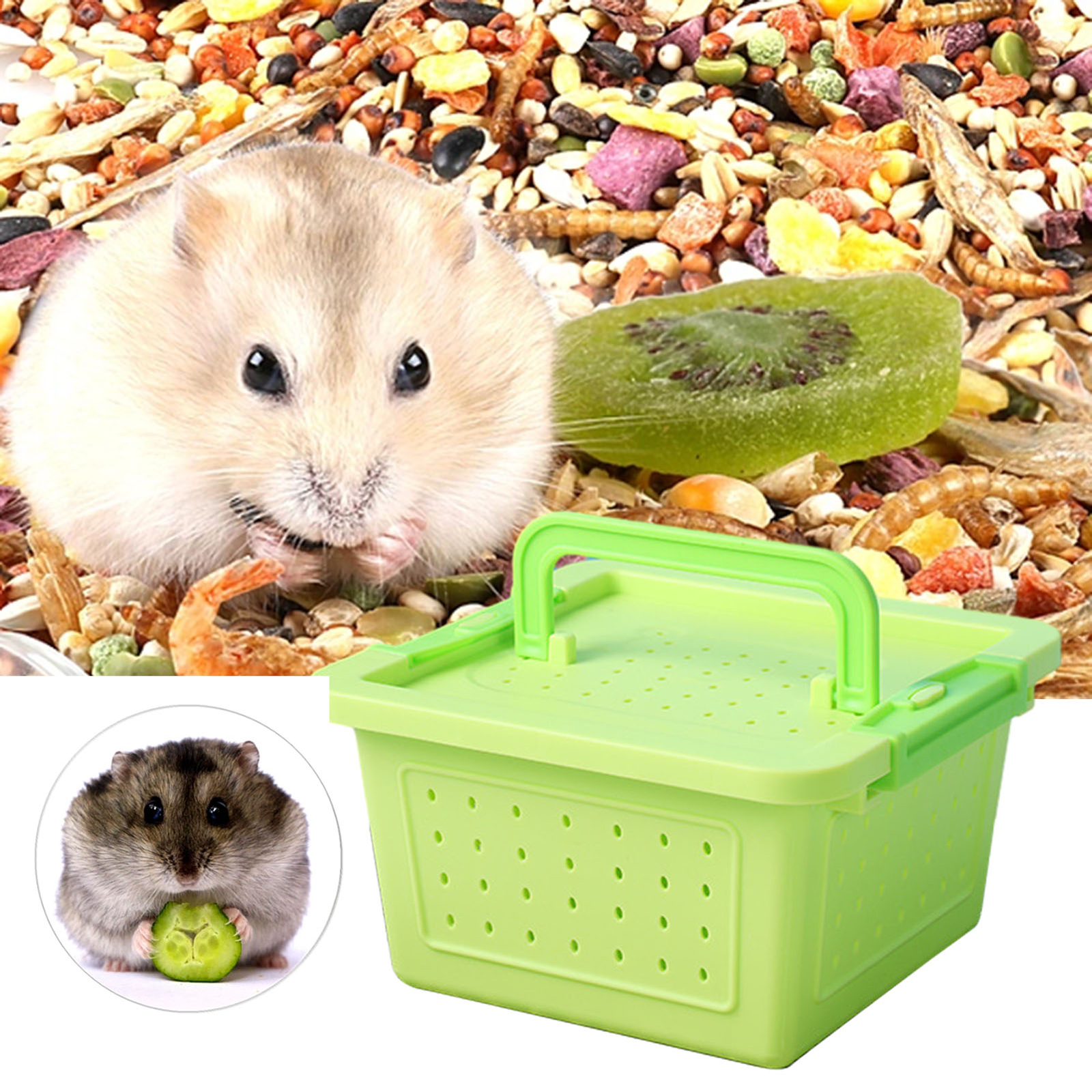Fat Babies Pet Cage Spacious Portable Hamster Travel with Handle for ...