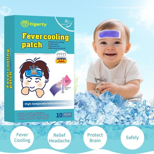 10PCs Cooling Gel Fever Reducing Patch Kids Cool Pad Fever Strips ...