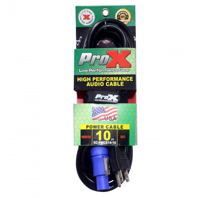 10 Pack of ProX 10 Ft. 14AWG Power Cord NEMA 5-15 Edison to PowerCon ...