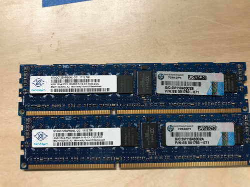 HP 3X 4GB PC3-10600R 595424-001 591750-071 12GB total NT4GC72B4PB0NL-CG ...