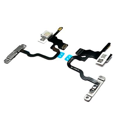 For iPhone X Power Button Switch Flex Microphone Flash LED with Metal ...