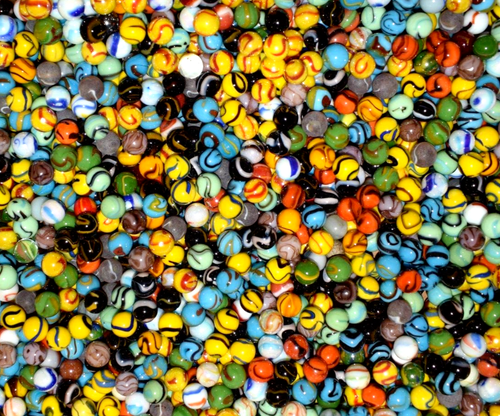 Lot of 24 Bright Multi-Color Mixed Vacor Toy Marbles Size .625"= 5/8 ...
