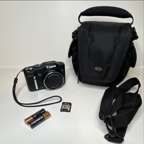 Canon PowerShot SX160 IS Digital Camera 16MP, Black, 16X Optical Zoom ...