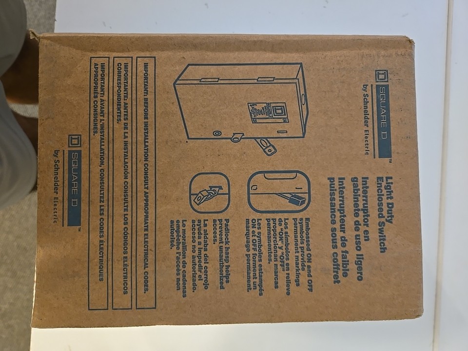 Square D 30 Amp 240-Volt 2-Pole Fused Indoor Light Duty Safety Switch ...