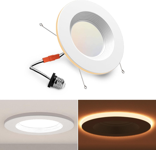 1 Pack 5/6 Inch LED Can Lights with Night Light, 5CCT Retrofit Recessed ...