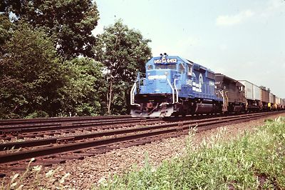 35mm Orig Slide CONRAIL Train #6452 West Bound TOFC Near Marysville PA ...